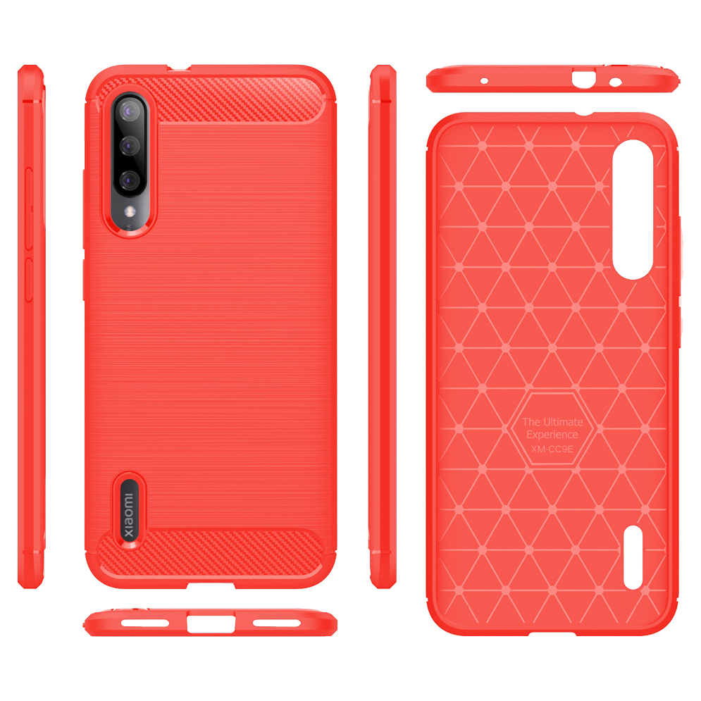 Flexi Slim Carbon Fibre Case for Xiaomi Mi A3 (Red)